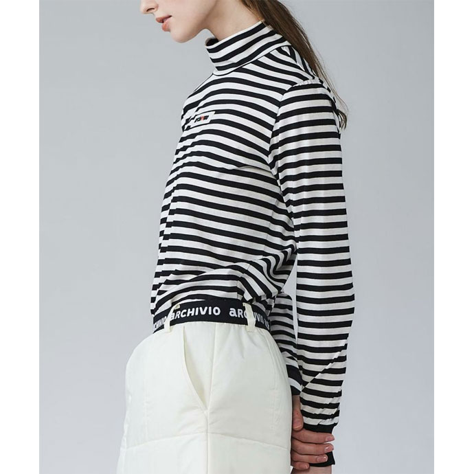 レディース アルチビオ ゴルフウェア 長袖シャツ リヨセル天竺ボーダー